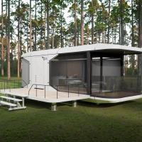 China Eco-Friendly Prefabricated House Economical Steel Structure Container Home Office Space Capsule Futuristic House for sale