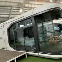 China Waterproof Tiny Space Capsule Bedroom Durable Steel Frame Solar Villa House Made Container for Office Building Knockdown Design for sale