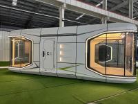 China Waterproof Tiny Space Capsule Bedroom Durable Steel Frame Solar Villa House Made Container for Office Building Knockdown Design for sale