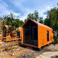 China Modern a Frame Prefab House With Large Glass Windows for Scenic Glamping Resorts and Eco Tourism Projects Stylish Vacation Cabin for sale