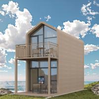 China Modern Stylish Eco-Friendly Lightweight Prefab Steel Container Houses Durable Orange Design for Hotels Villas for sale