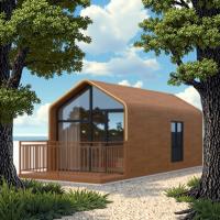 China Modern Stylish Eco-Friendly Lightweight Prefab Steel Container Houses Durable Orange Design for Hotels Villas for sale