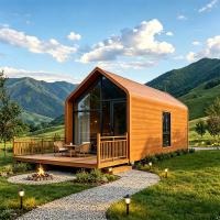 China Durable Eco Friendly Glamping a Frame Cabin Prefab Modular Quick Assembly Windproof High ROI Mobile Tiny House for sale