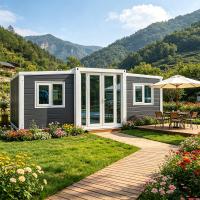 China Luxury Expandable Container House With Panoramic Glass Doors and Thermal Insulation for Mountain Resort Use for sale