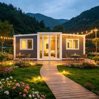 China Luxury Expandable Container House With Panoramic Glass Doors and Thermal Insulation for Mountain Resort Use for sale
