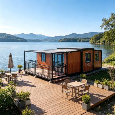 China Expandable Mobile Container Villa With Anti Corrosion Coating and Steel Frame for Expandable Beach Resort Villa Container for sale