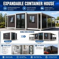 China Double Wing Expandable Container House With Thermal Insulation Steel Frame for Portable Modular Villa and Prefab Home for sale