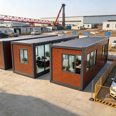 China Construction Site Quick Install Foldable Container House Steel Frame Windproof for Worker Dormitory Temporary Office for sale