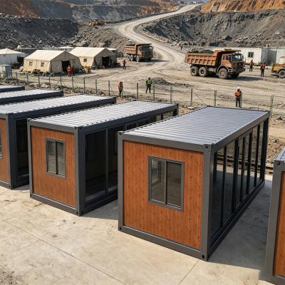 China Construction Site Quick Install Foldable Container House Steel Frame Windproof for Worker Dormitory Temporary Office for sale