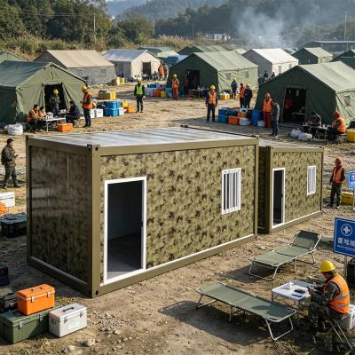 China Disaster Relief Zone Fast Deployment Folding Container Home Waterproof for Emergency Shelter Mobile Housing Solution for sale