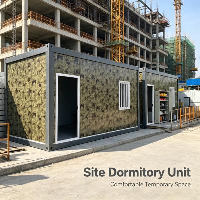 China Collapsible Container Cabin Interlock Stackable Folded Unit for Simple Industrial Style Site Office and Construction Camp for sale