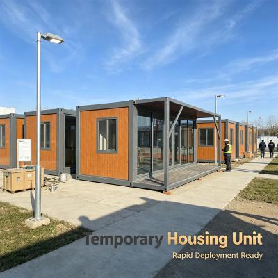 China Foldable Container House With Self Locking Hinge System Space Saving Flat Pack Design for Temporary Accommodation for sale
