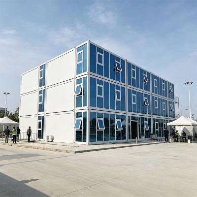 China Eco Friendly Insulated Prefabricated House With Sliding Doors for Two Story Expandable Modular Home for sale