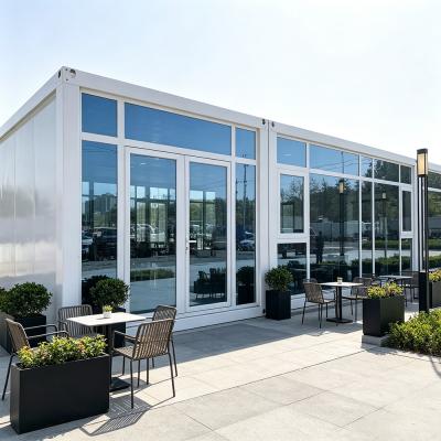 China Commercial Packing Box House With Large Panoramic Windows for Outdoor Cafe Shop and Pop up Retail Showroom Uni for sale