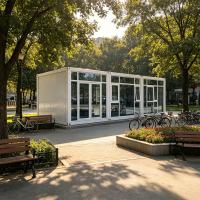 China Urban Landscape Packing Box House With Eco Friendly Design for Community Bicycle Station and Public Rest Area Uni for sale