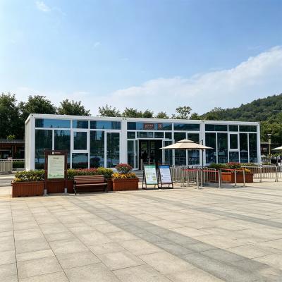 China Glass Facade Packing Box House With Modular Design for Scenic Area Visitor Center and Park Information Booth for sale