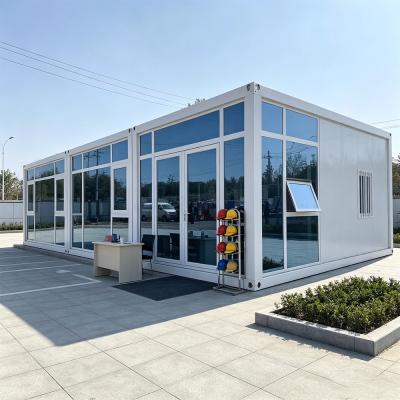 China Single Unit Packing Box House With Large Windows and Office Desk for Site Management Room and Temporary Workshop for sale