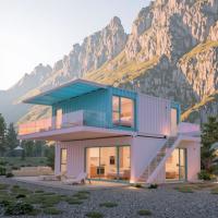 China Modified Shipping Container House for Office Hotel School Living Room Bedroom Apartment Bathroom Use-Durable Steel Material for sale