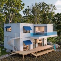 China Modified Shipping Container House for Office Hotel School Living Room Bedroom Apartment Bathroom Use-Durable Steel Material for sale