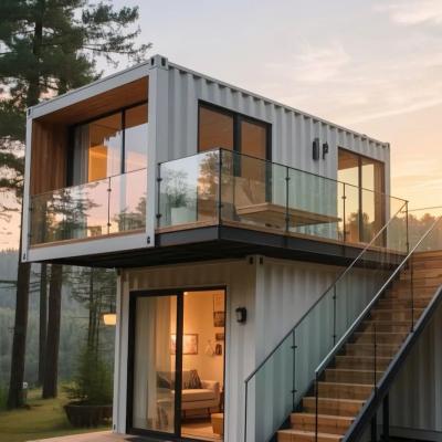 China 20-Foot and 40-Foot Detachable Container Villas Durable Residential Buildings for Comfort Living Prefab Steel Villa for sale