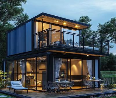 China Modern Luxury Hotel Villa Design 2-Storey Prefabricated Container House Small House Dwelling for sale