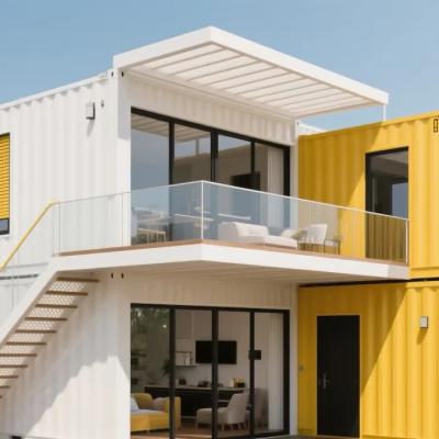 China 2-Storey Container Residence, Modern Prefabricated Home, Luxury Hotel Villa Design, Small House Dwelling for sale