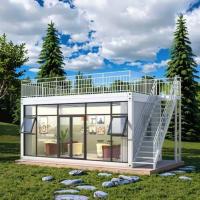 China Modular Tiny  House  Prefab Flat Pack Shipping Container House  Hotel Mobile Room Made Steel Frame Sandwich Office Shop Workshop for sale