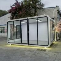 China Easy Flat-Pack Assembly Prefab Tiny Cabin Steel Structure Sandwich Panel Greenhouse with Bird Apple Container House Growth Cabin for sale