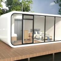 China Easy Flat-Pack Assembly Prefab Tiny Cabin Steel Structure Sandwich Panel Greenhouse with Bird Apple Container House Growth Cabin for sale