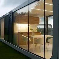 China Easy Flat-Pack Assembly Prefab Tiny Cabin Steel Structure Sandwich Panel Greenhouse with Bird Apple Container House Growth Cabin for sale
