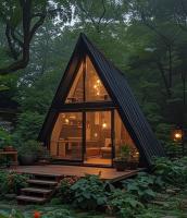China Low Cost Prefabricated House Triangle Prefab Home with Steel Frame for Hotels or Personal Use Durable Container Structure for sale
