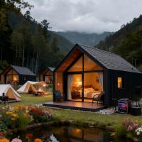 China High Quality A-Frame Triangle Prefab Steel Structure Durable Villa Resort Apartments for Waterproof for sale