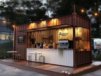 China Customised Creative Prefabricated Mobile Office Flat Pack Container Coffee Tea Shop Made Sandwich Panel Steel Mobile Office for sale