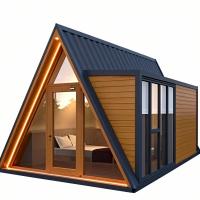 China Luxurious Small Prefab Triangle House Waterproof Mobile Container Accommodation Steel Material for Hotels for sale