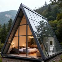 China Luxurious Small Prefab Triangle House Waterproof Mobile Container Accommodation Steel Material for Hotels for sale