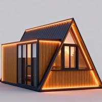 China Luxurious Small Prefab Triangle House Waterproof Container Accommodation Hotel Featuring Sandwich Panel Movable Prefab House for sale