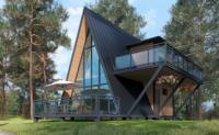 China Luxurious Small Prefab Triangle House Waterproof Container Accommodation Hotel Featuring Sandwich Panel Movable Prefab House for sale