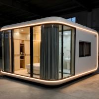China Luxury Modular Steel Container House Waterproof Prefab Apple Cabin for Creative Studio or Office Use Tiny Homes for sale