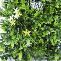 China Artificial Silk Flower Wall Panel Backdrop Hedges Fence Faux Ivy Vine Leaf 4x25 ft Custom for sale