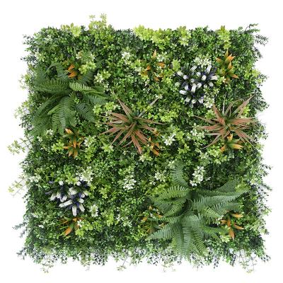 China Decorative Plastic Artificial Green Walls Panel Hedge High Simulation Leave For Home for sale