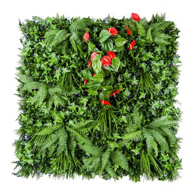China 100x100cm Durable Artificial Plant Wall Panel 3D Synthetic Landscape for Indoor Outdoor Decoration for sale