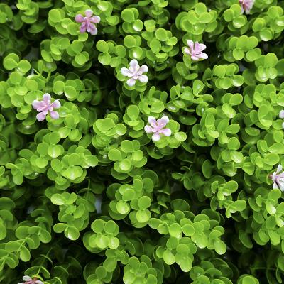 China Outdoor Decorative Artificial Green Wall Panel G717 Flowers Grass Mixed 3D Plastic 20mm Pile Height for sale
