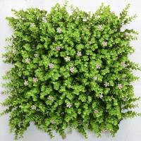 China Artificial Plant Wall Panels 42cm Diameter Green Fake Grass Hedge for Indoor Outdoor Decoration for sale