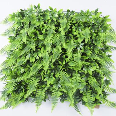 China 3D Mixed Artificial Bushes Greenery Wall Plastic Faux Flowers Grass Panel for sale