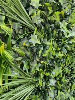 China Waterproof Green Artificial Leaf Wall 35mm 40mm for sale