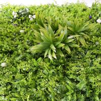 China Waterproof Artificial Grass Wall Decorative Plastic Leaves 20mm Pile Height 2.3kg Weight for sale