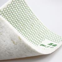 China PU Foam Carpet Underlay 6mm PE Film Laminate Cellular Green Pattern Sound Absorption for sale