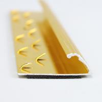 China Golden Alloy Aluminum Carpet and Vinyl Floor Edging Trim 36.8x0.85mm 4ft Length for sale