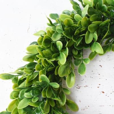 China 42cm PE PP Artificial Plant Wall Panels Faux Eucalyptus Garland Waterproof Custom for sale