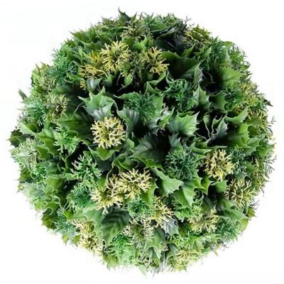 China Artificial Boxwood Ball Topiary 42cm Outdoor Balcony Decorative Plant UV Resistant for sale